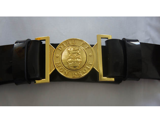 Black Pvc parade service buckle belts