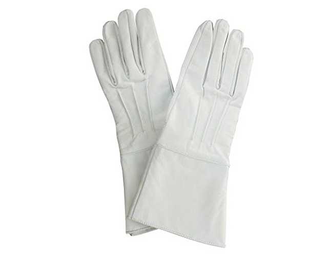 White leather Gauntlets